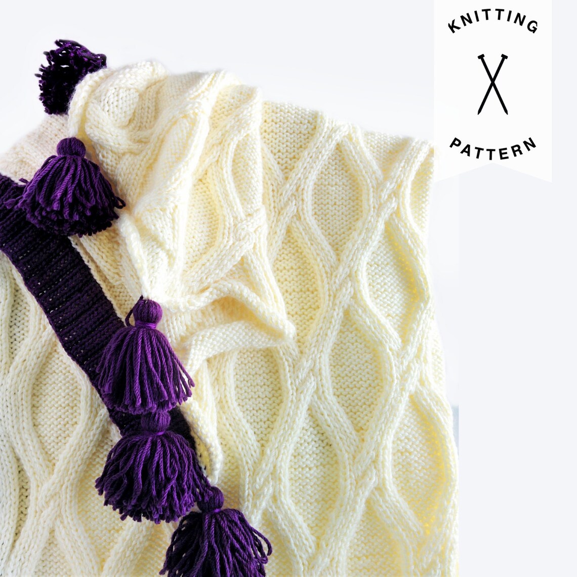 KNITTING PATTERN: Twisted Cables Throw Chunky Knit Blanket - Etsy