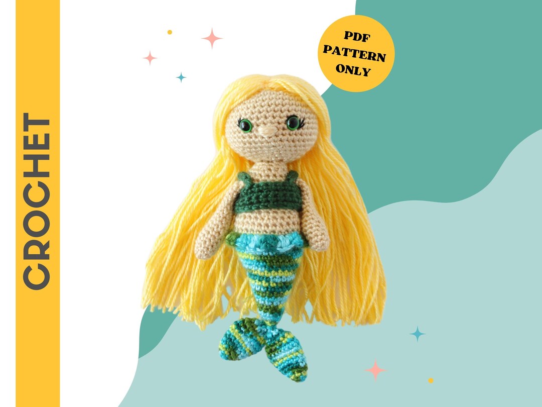 CROCHET PATTERN: Melly the Mermaid Plushie | Crochet Pattern, Stuffed ...