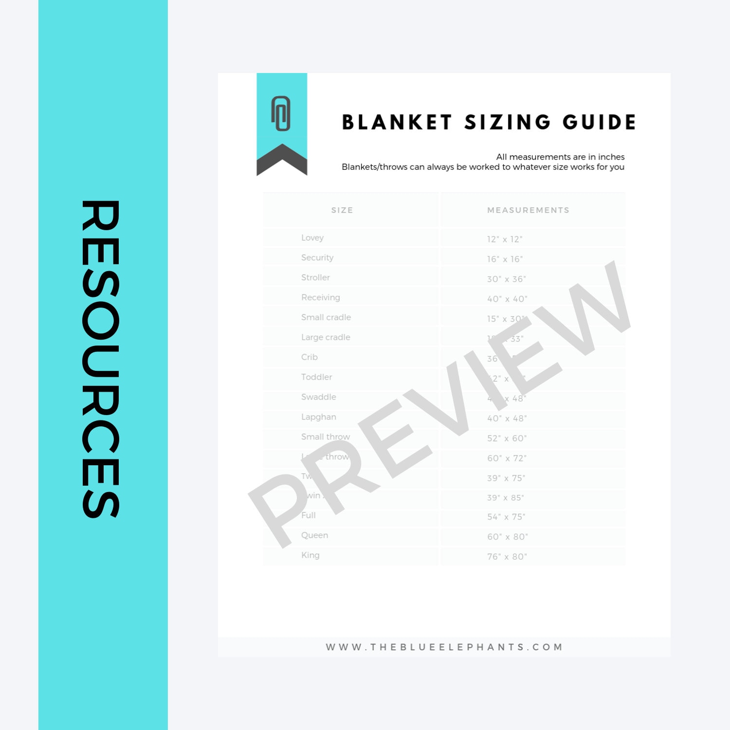 Blanket Sizing Guide: Knitting, Crochet Cheat Sheets, Sizing Guides ...