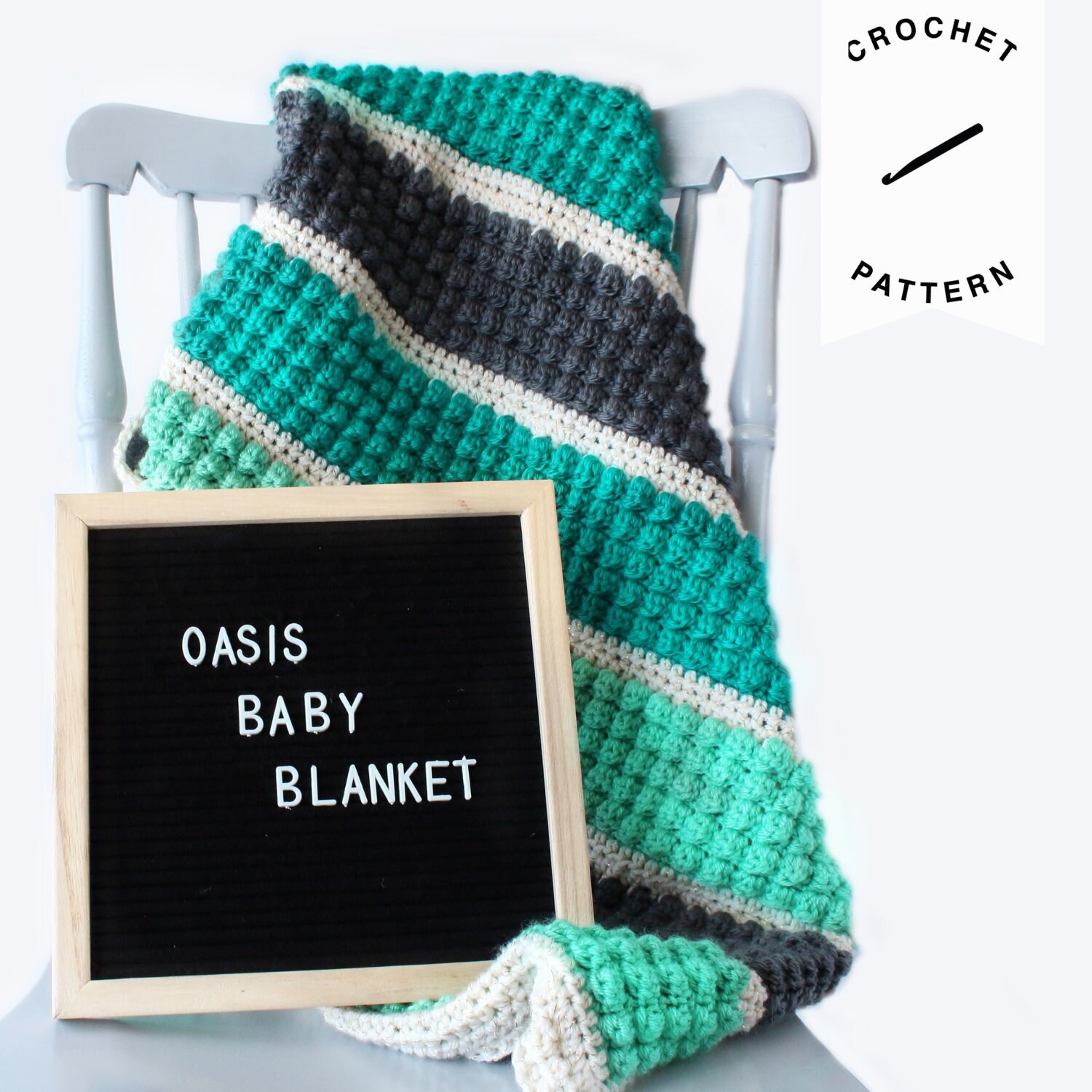 CROCHET PATTERN: Oasis Baby Blanket Crochet Baby Blanket - Etsy