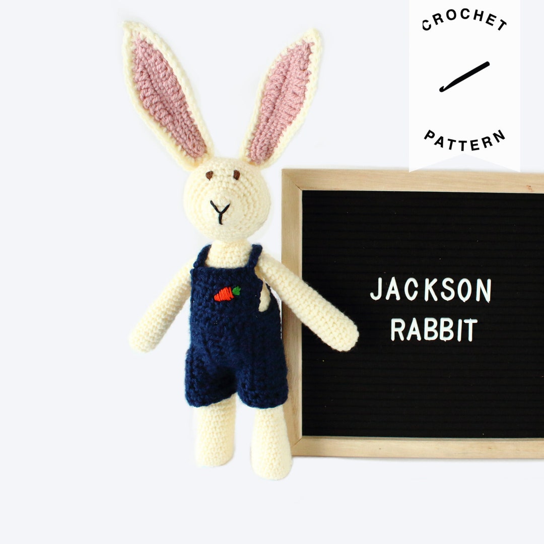 CROCHET PATTERN: Jackson Rabbit Crochet Pattern, Stuffed Animal ...