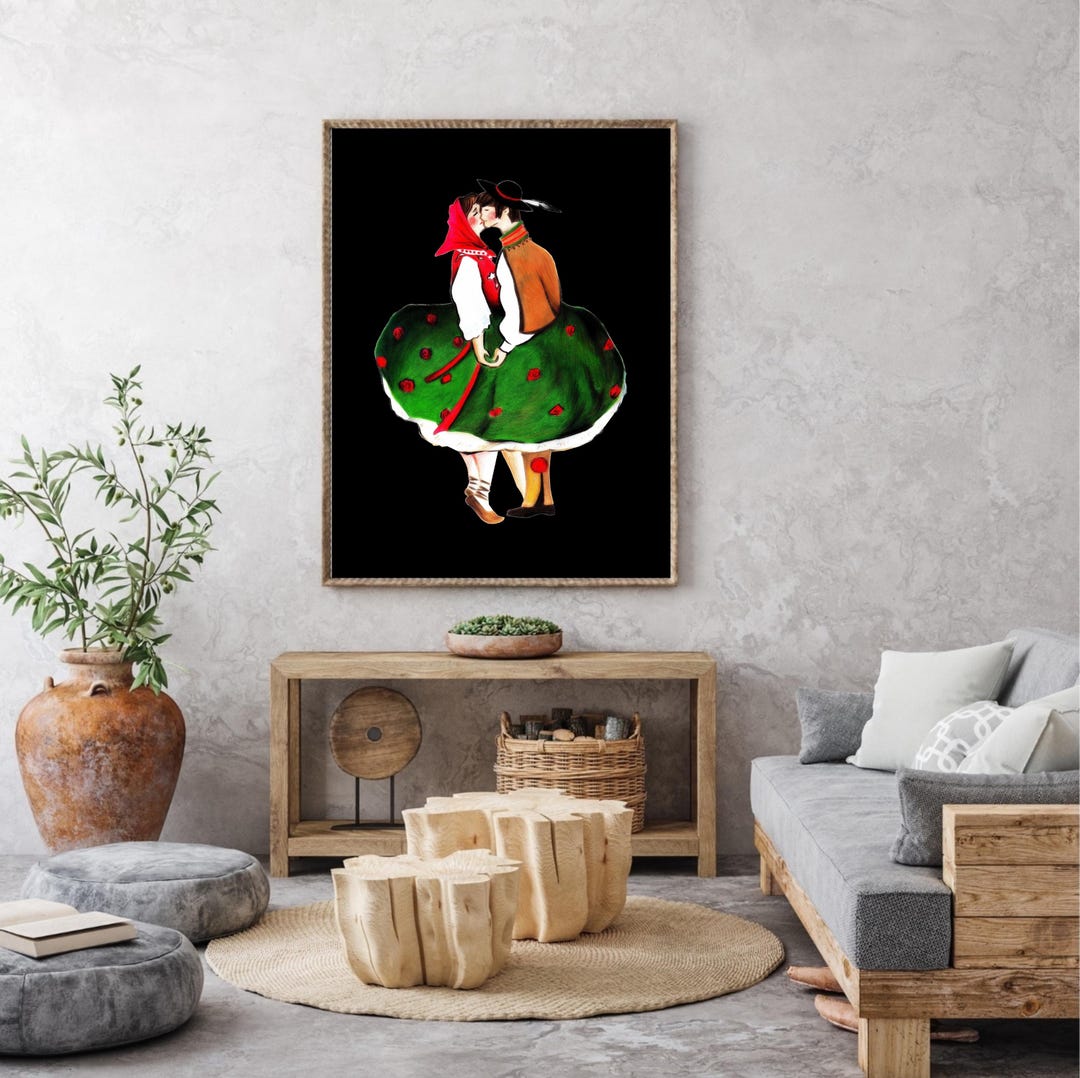 Poster Polish Folk - Stroj Podhalanski -traditional Costumes - Etsy