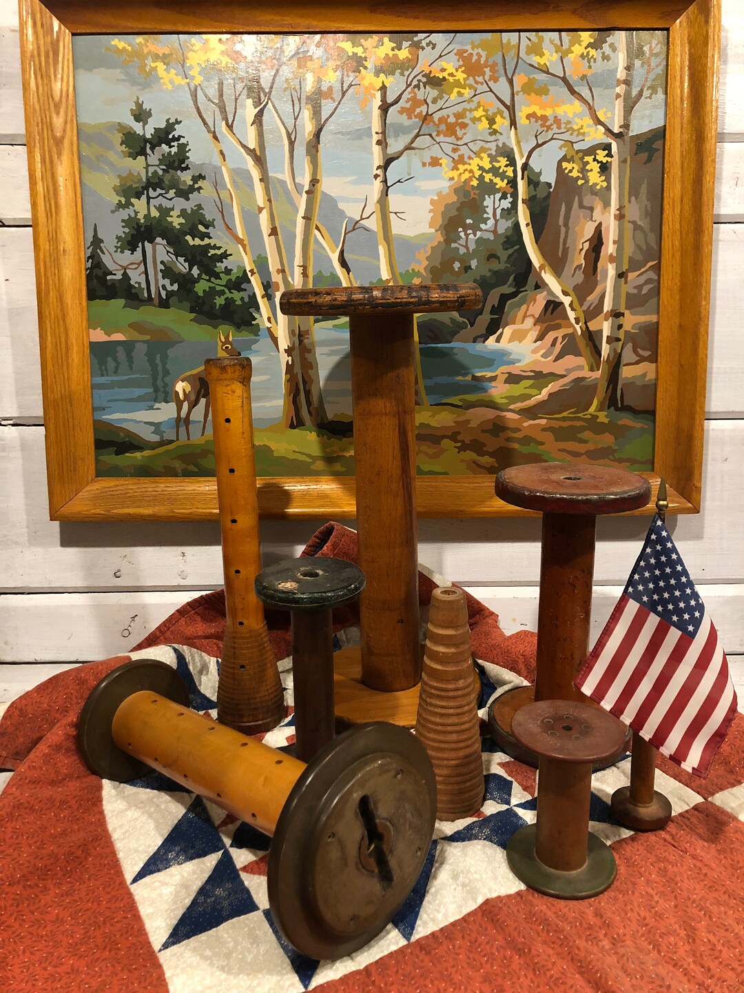 Antique Wooden Spools - Etsy