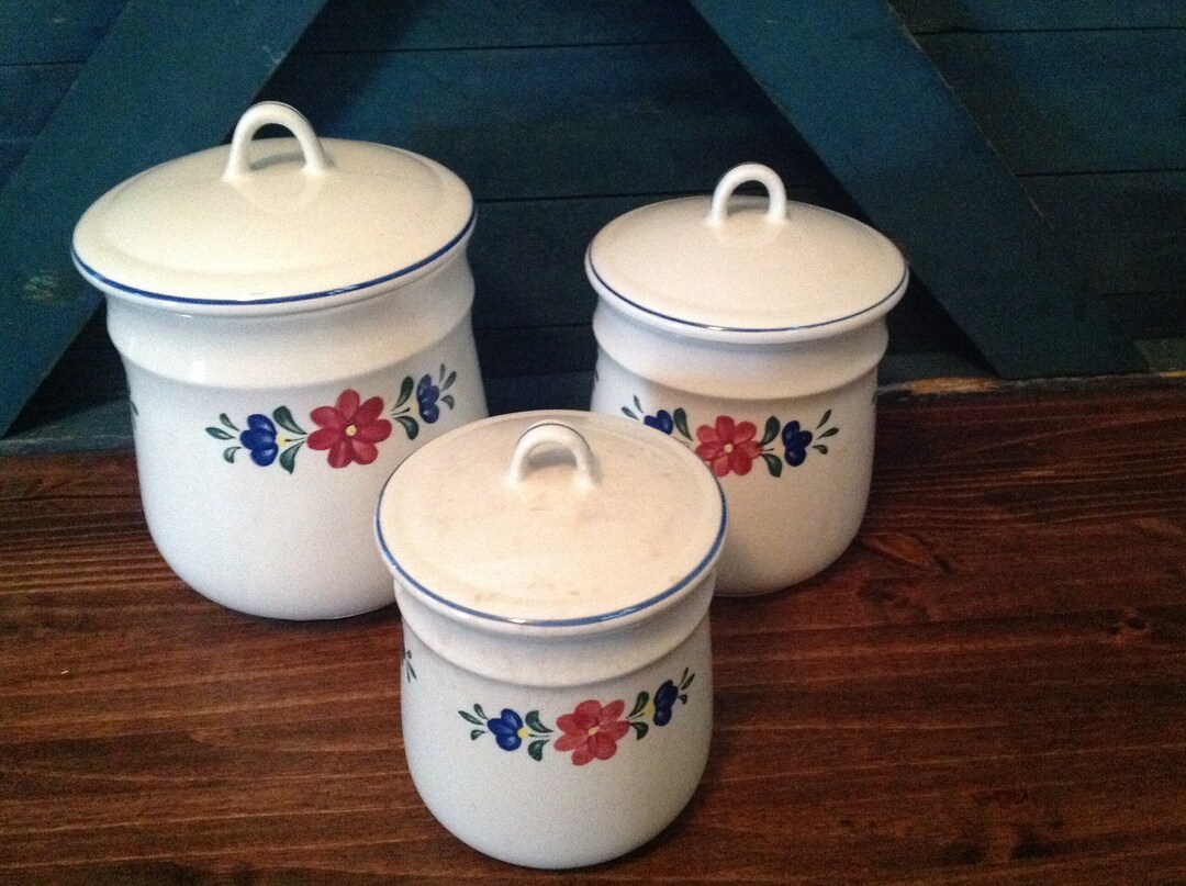 Vintage Japan Ceramic Canister Set Floral - Etsy