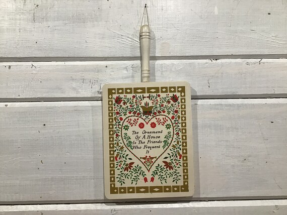 Vintage Hanging Wooden Paddle Plaque Scandinavian - Etsy