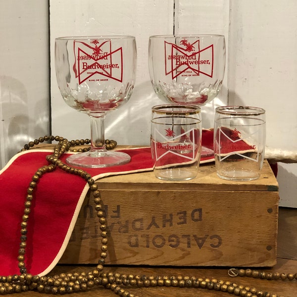 Budweiser Beer Glasses - Etsy