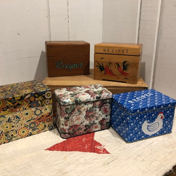 Vintage Recipe Box - Etsy