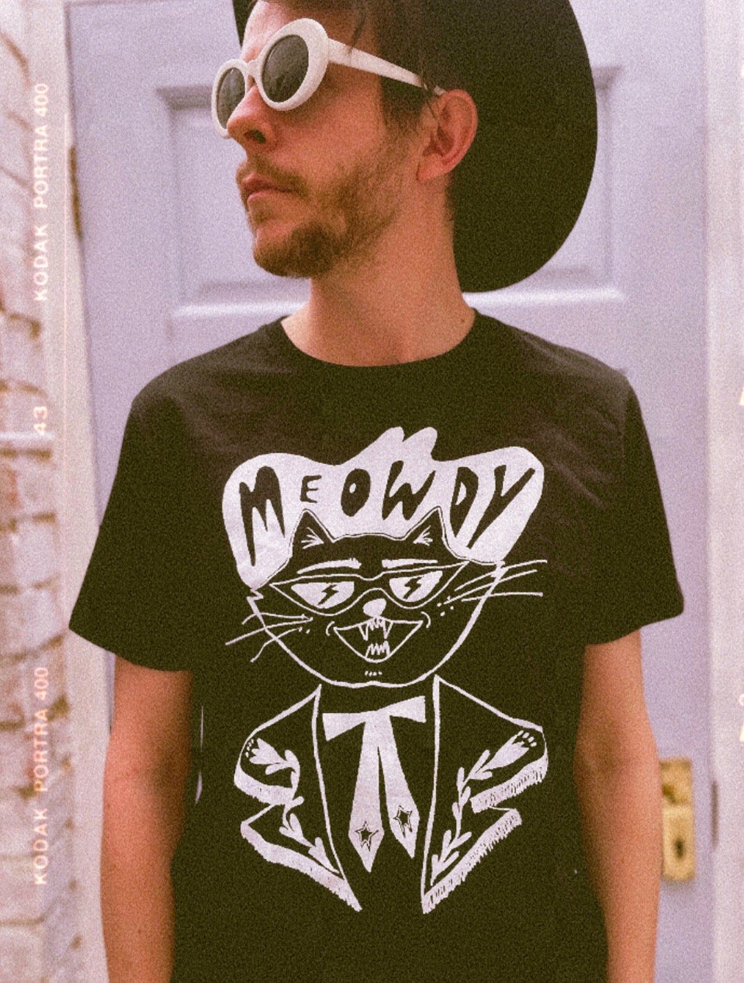 Black Meowdy Cat Gender Neutral Unisex Screenprinted Tshirt, Cowgirl ...