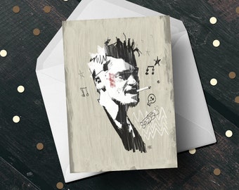 Terminator Movie Birthday Card, 80s Horror Film Art Drawing Gift for ...