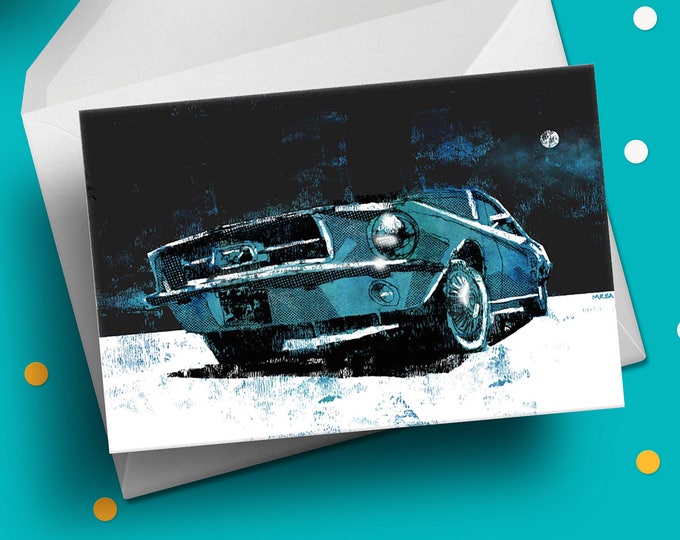 Ford Mustang Birthday Greeting Card, Shelby GT Vintage Car, Retro ...