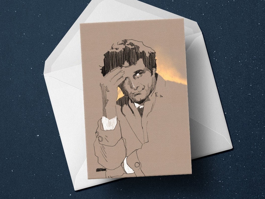 Columbo Birthday Greeting Card Vintage 70s Movie, Murder Mystery Fan ...
