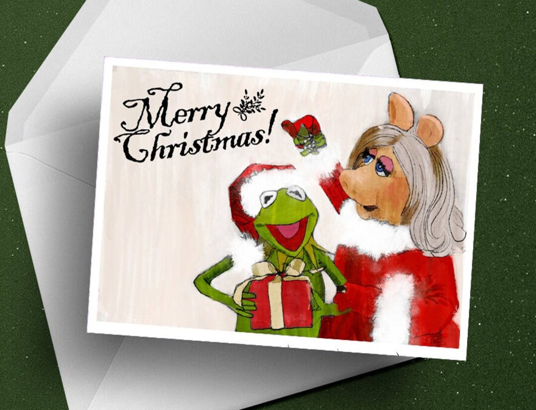 Kermit & Miss Piggy Christmas Card: Muppets Christmas Carol Fan Gift - Etsy
