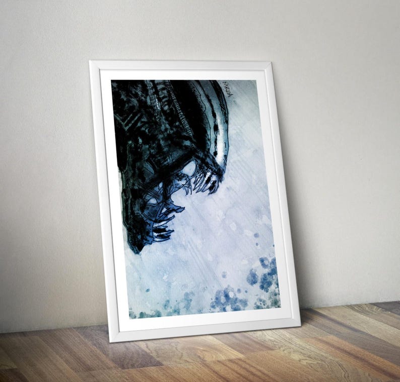 Alien Movie Poster Xenomorph Art Print 80s Vintage Print - Etsy