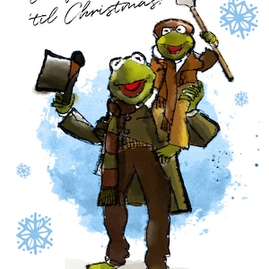 Muppets Christmas Carol Kermit Tiny Tim, Happy Holidays Funny Greeting ...