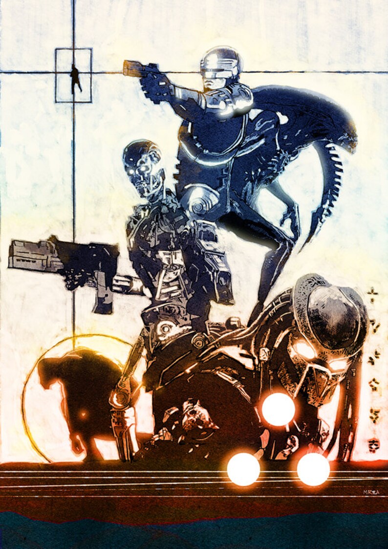 Alien Terminator Predator Robocop Birthday Greeting Card 80s - Etsy