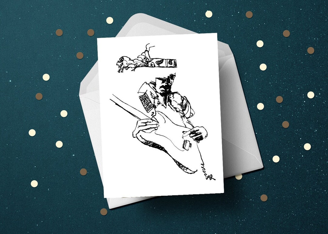 Jimi Hendrix Birthday Greeting Card 60s Music Fan Vintage Gift for Him ...