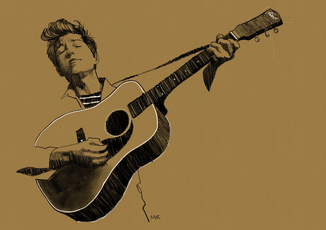 Bob Dylan Birthday Card: Vintage Folk Music Art (A6) - Etsy