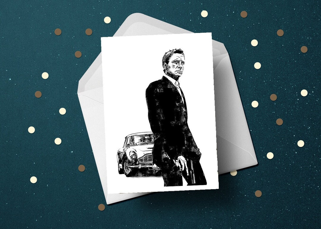 James Bond Daniel Craig Birthday Greeting Card Skyfall Movie, Film Fan ...