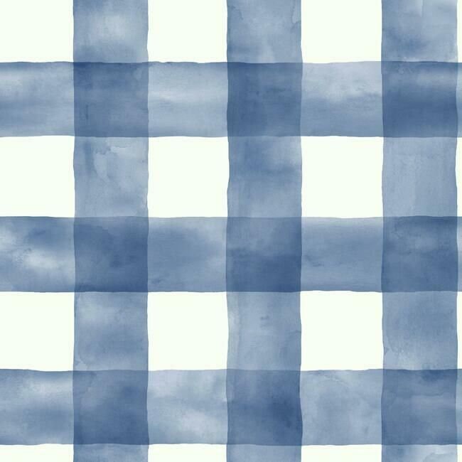 Checkers Watercolor Blue PEEL & STICK Wallpaper - Etsy