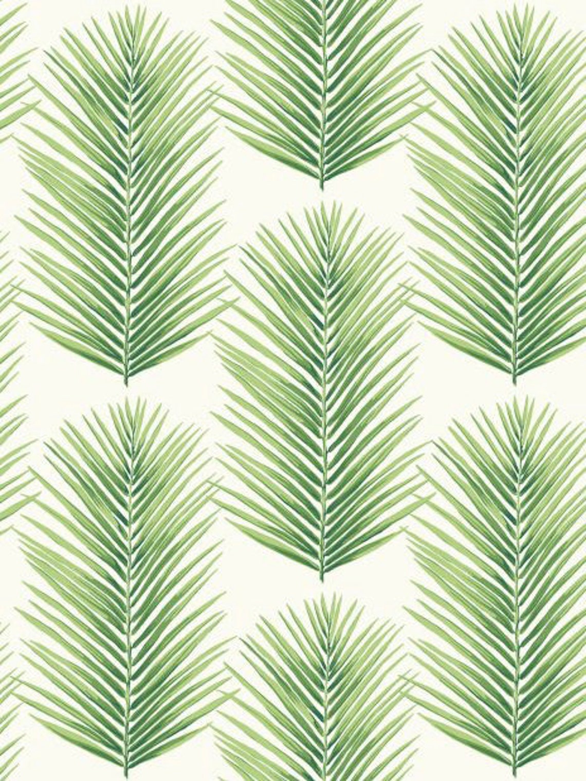 Palm Leaves Green Wallpaper - Etsy