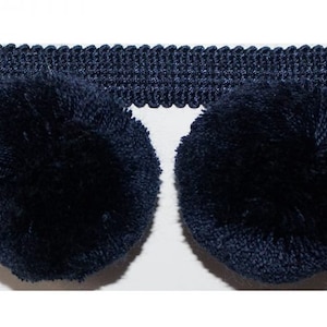 Fluffy Pom-pom Trim : Navy - Etsy