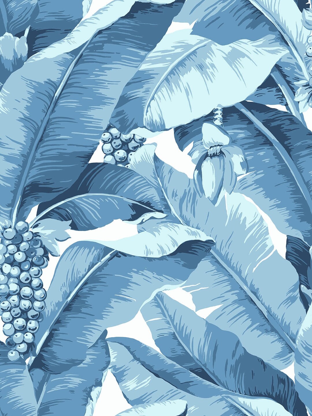 Paradisio Palm Blue Wallpaper - Etsy
