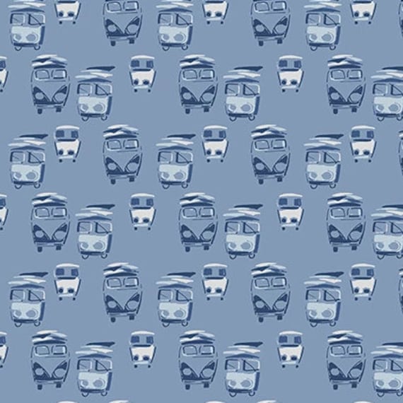 Beach Bus Blue Surfer California Wallpaper | Etsy