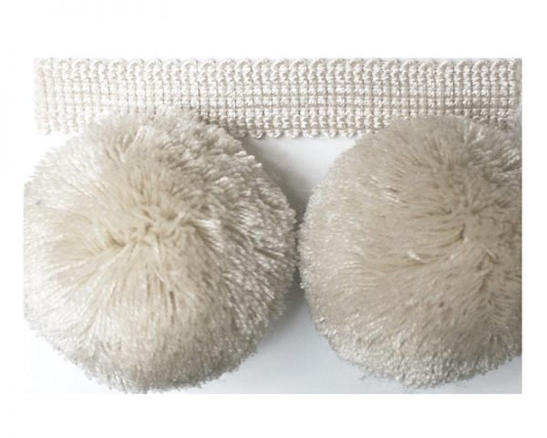 Fluffy Pom-pom Trim : Beige - Etsy