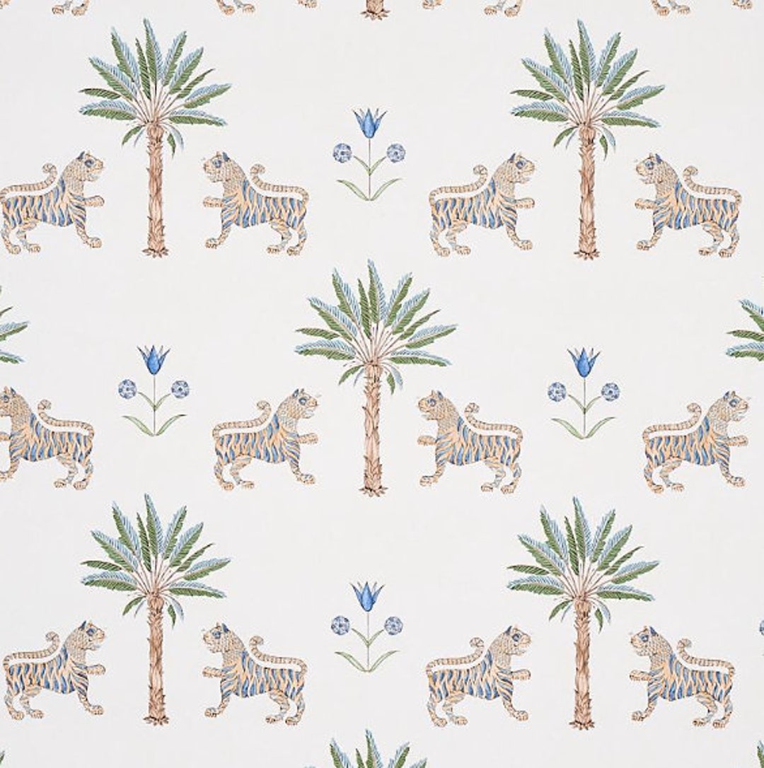 Tiger Palm Delft Wallpaper - Etsy