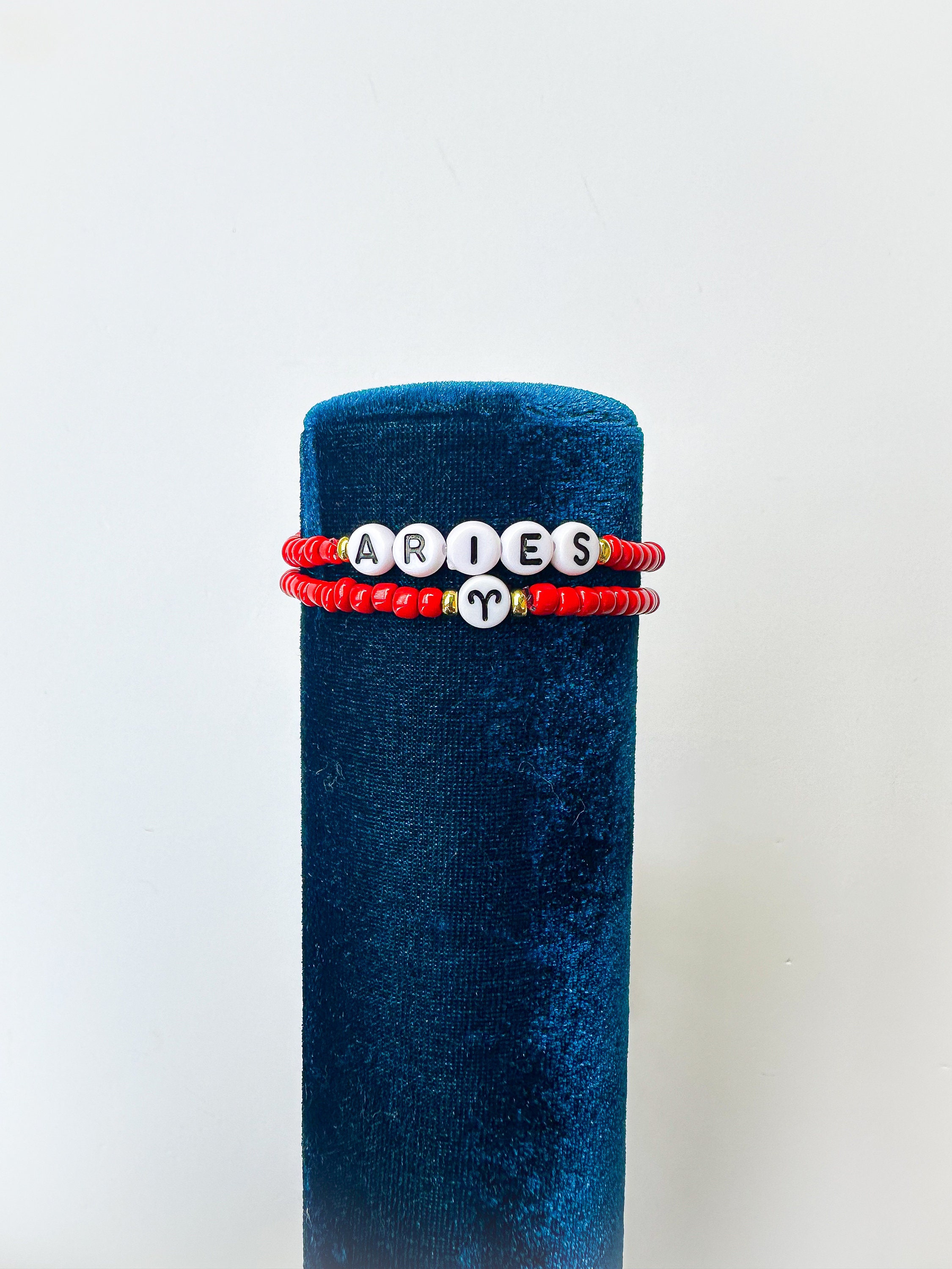 Aries Bracelet Set glass Beads Aries Gift Zodiac Bracelet Aries ...