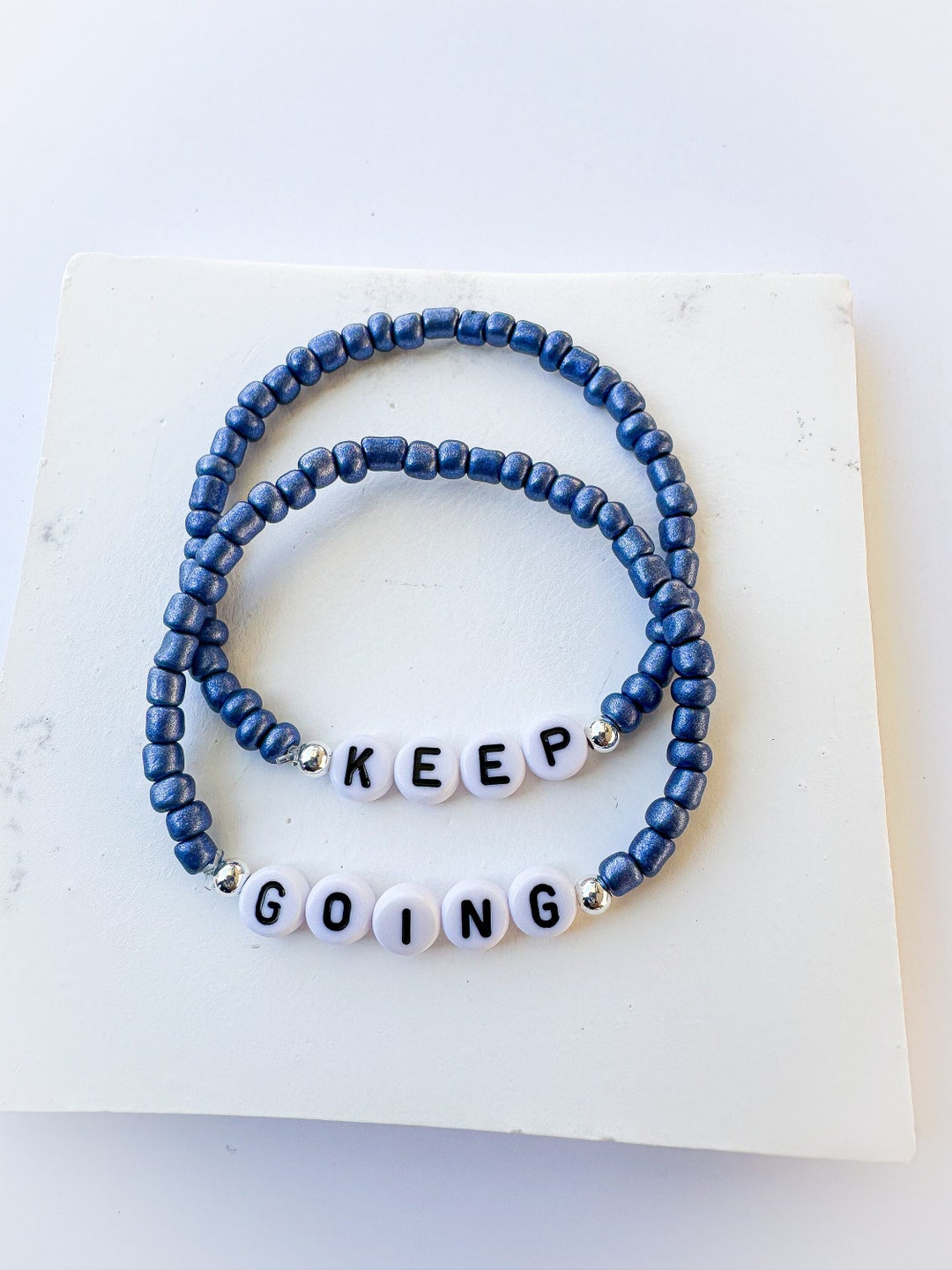 Keep Going Bracelet Set | Motivational Bracelets | Custom Bracelet ...