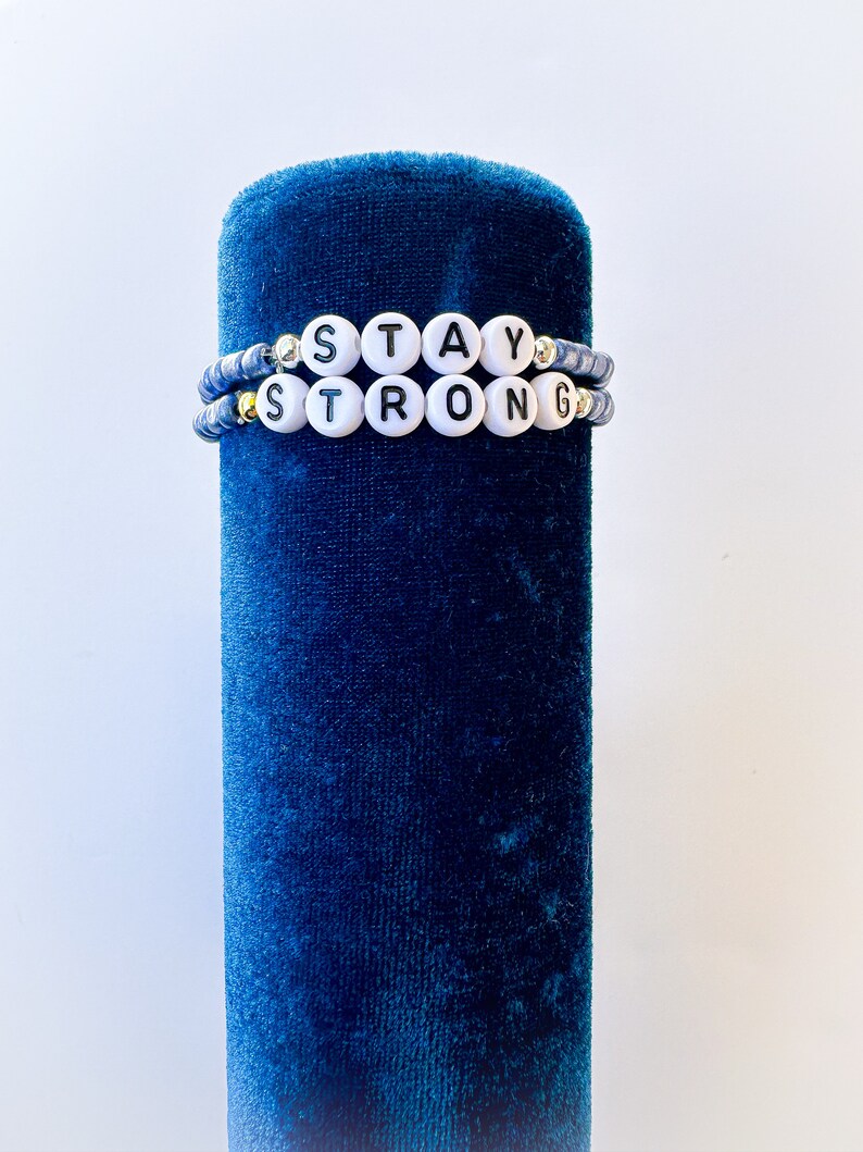 Stay Strong Bracelet Set Motivational Bracelets Custom Bracelet ...