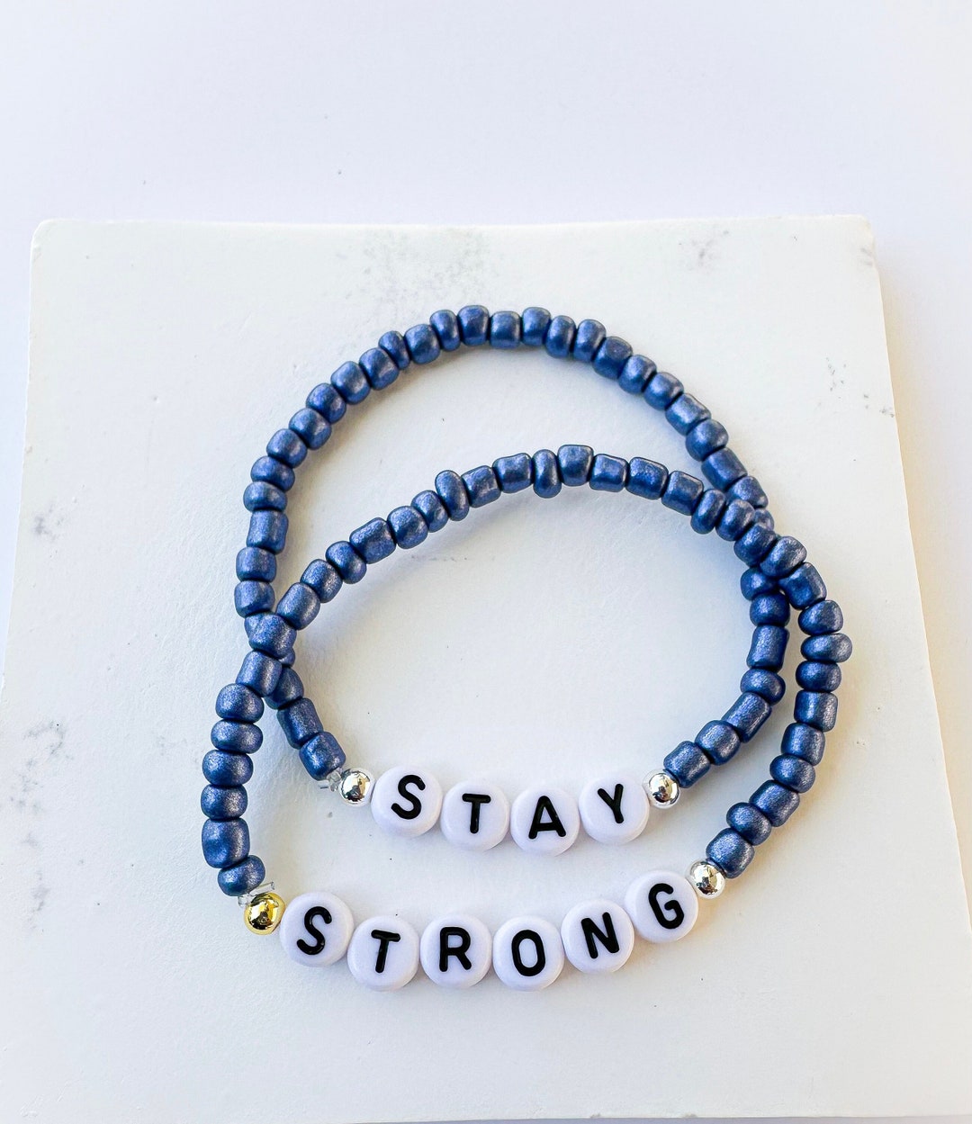 Stay Strong Bracelet Set | Motivational Bracelets | Custom Bracelet ...