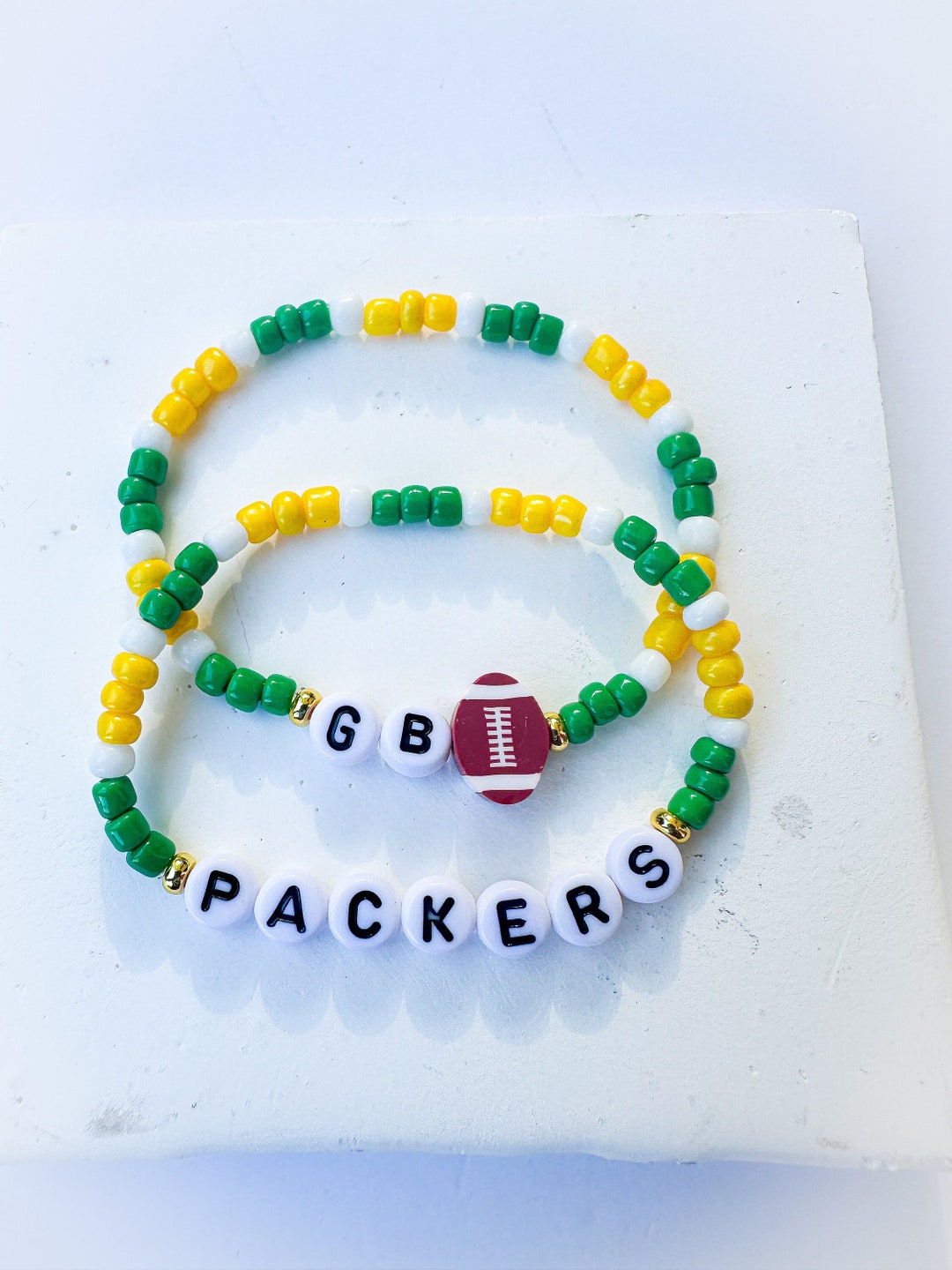 Green Bay Packers Bracelet (glass Beads) | Green Bay Fan Gift | Packers ...