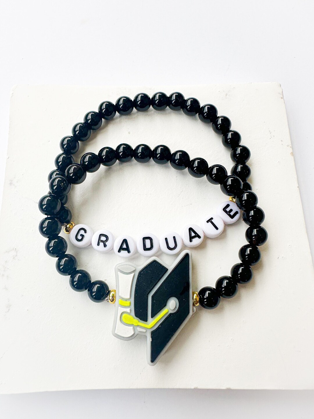 Graduation Bracelet Set stone Beads Grad Bracelet Grad Gift Graduation ...