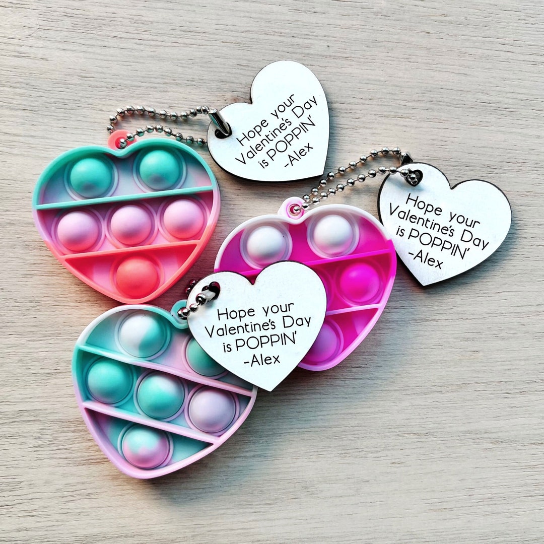 Set of Heart Pop It Valentines Gift for Kids | Non Candy Classroom ...