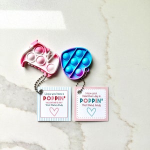 Set of Dinosaur Heart Pop It Valentines Gift for Kids Non Candy ...