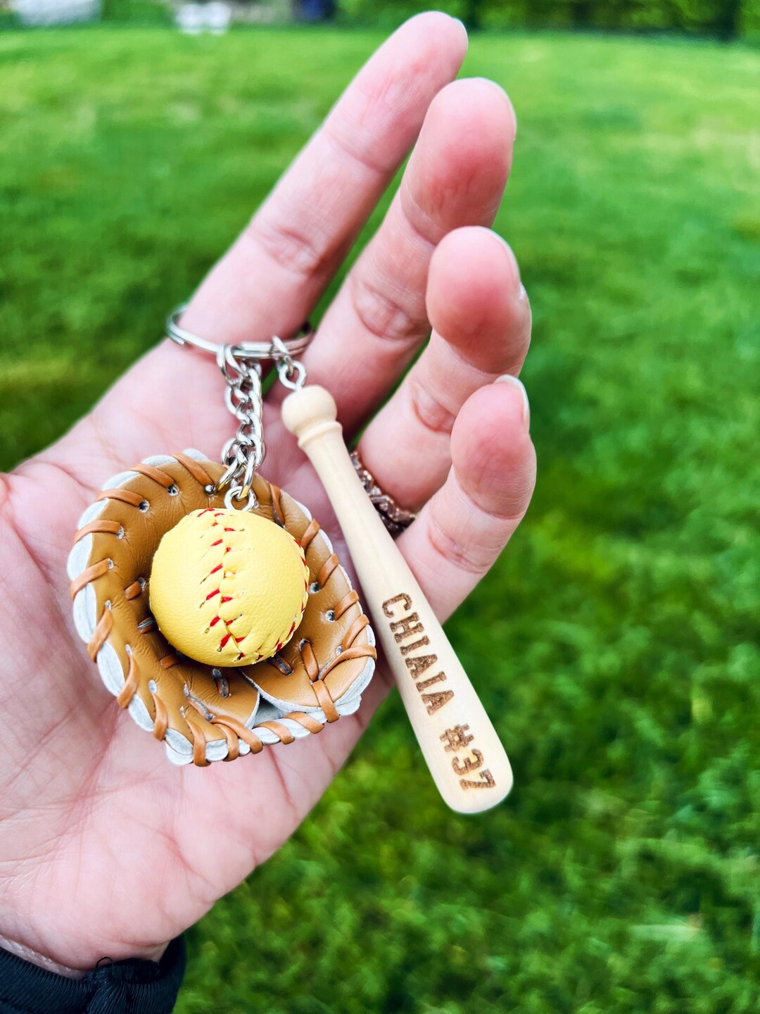 Custom Engraved Softball Baseball Key Chain | Softball Keychain | Bag ...