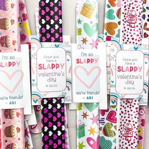 Valentines Day Personalized Slap Bracelet Classroom Gift | Slappy ...