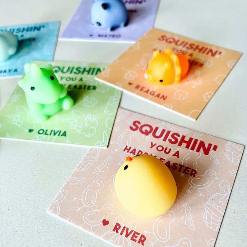Squishy Happy Easter Party Favor for Classroom, Fidget Toy for Kids ...