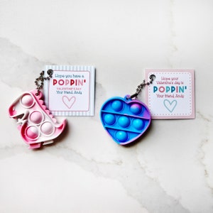 Set of Dinosaur Heart Pop It Valentines Gift for Kids | Non Candy ...