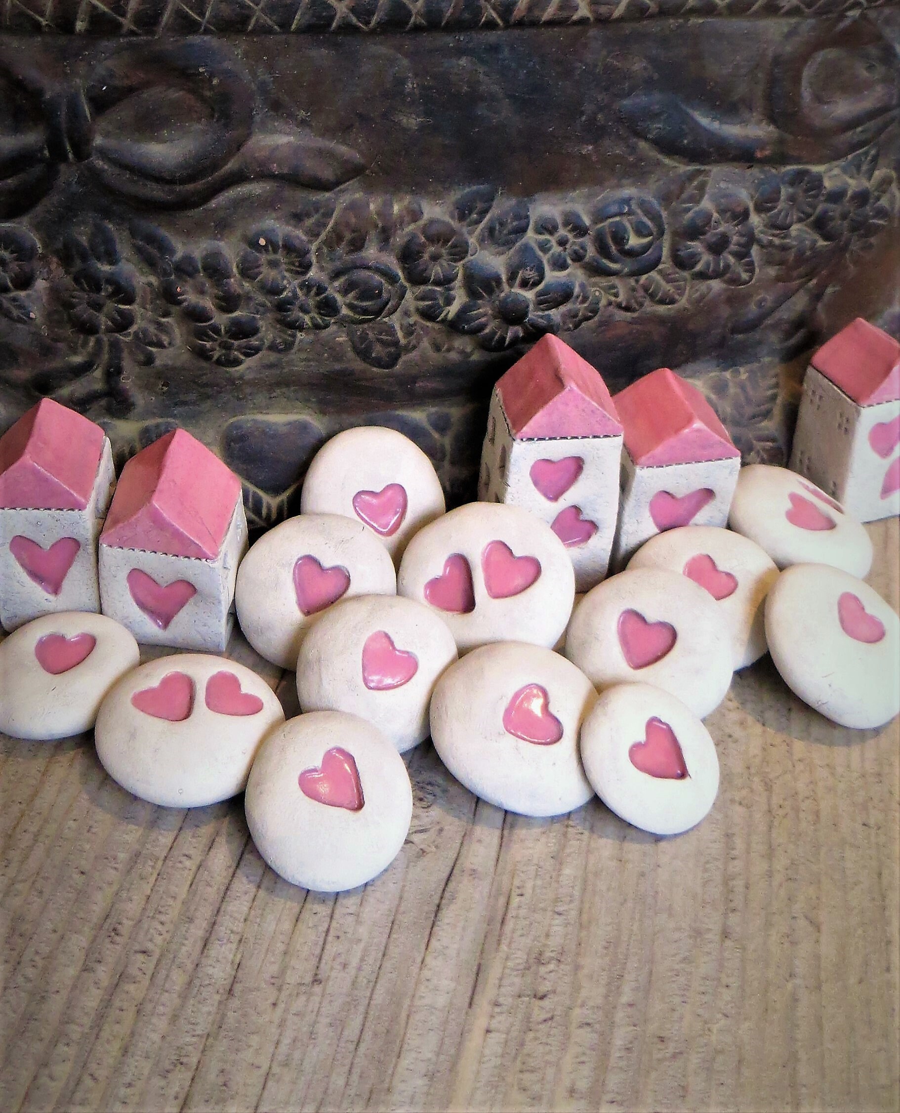 Ceramic Stones Handmade Unique Love Heart Personal Words Message Stones ...