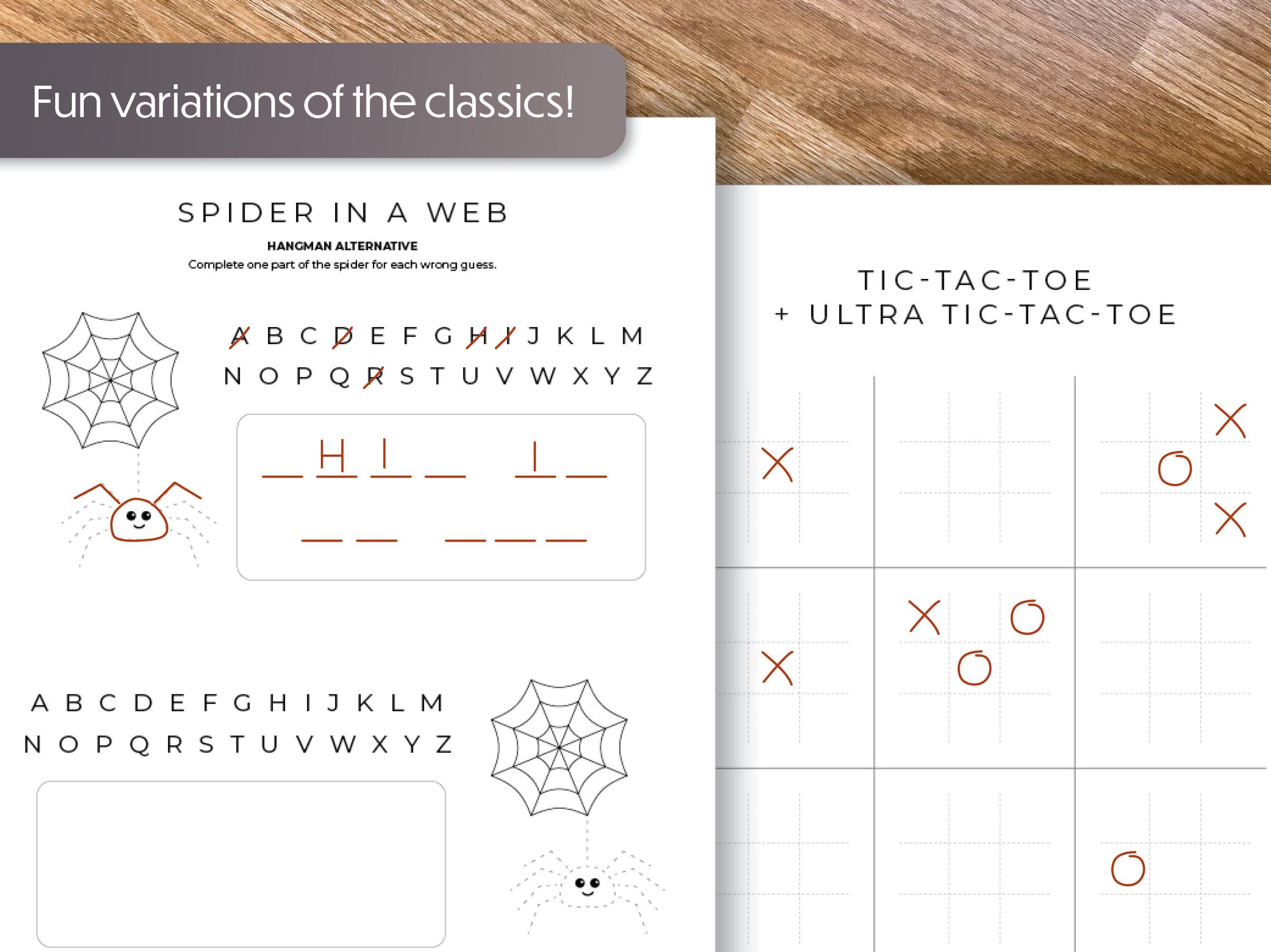 Printable Pen & Paper Game Bundle / Battleship, Tic Tac Toe, Dots ...