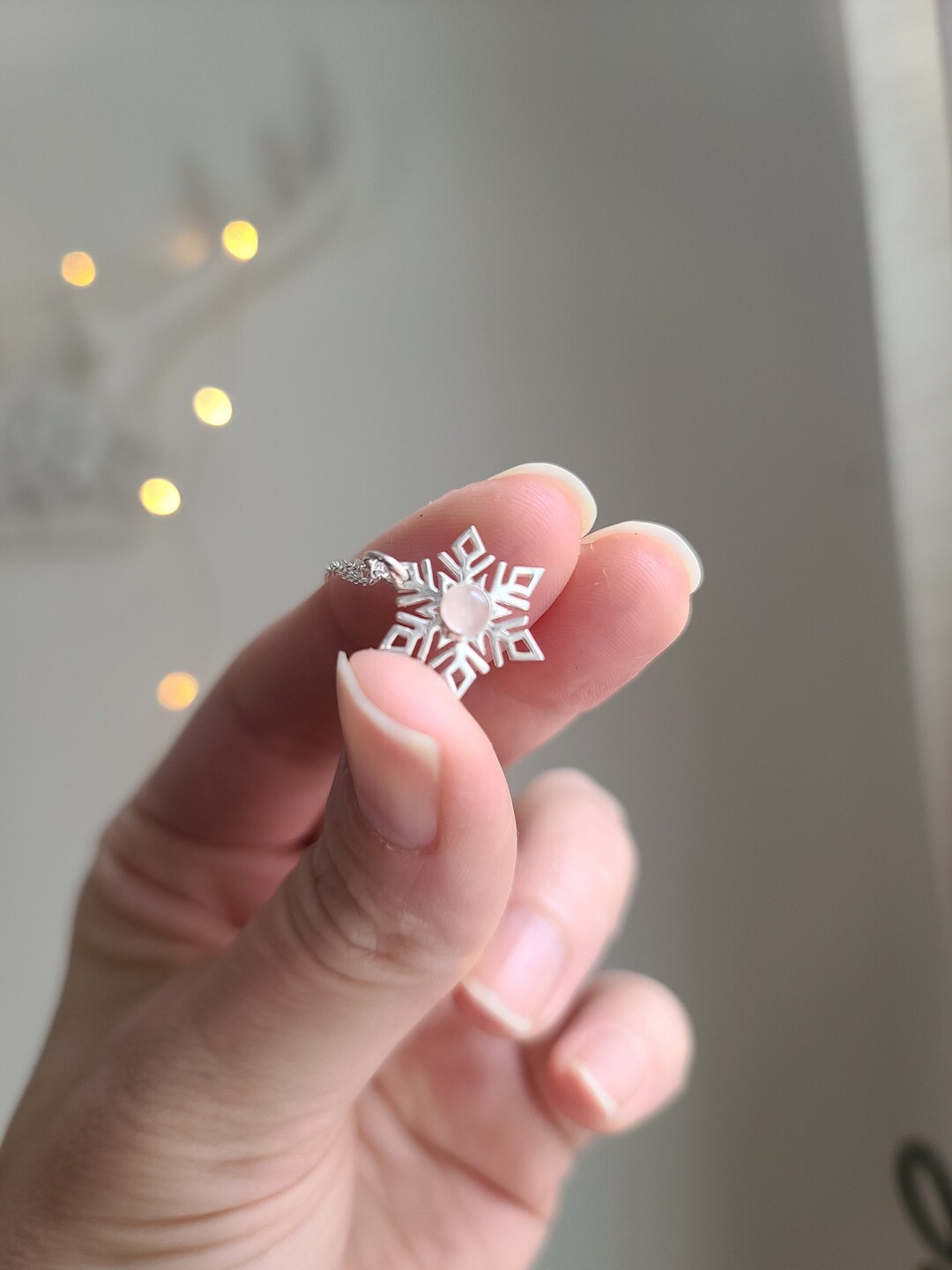 Rose Quartz Snowflake. Pink Snowflake. Chromafusion Jewelry. - Etsy