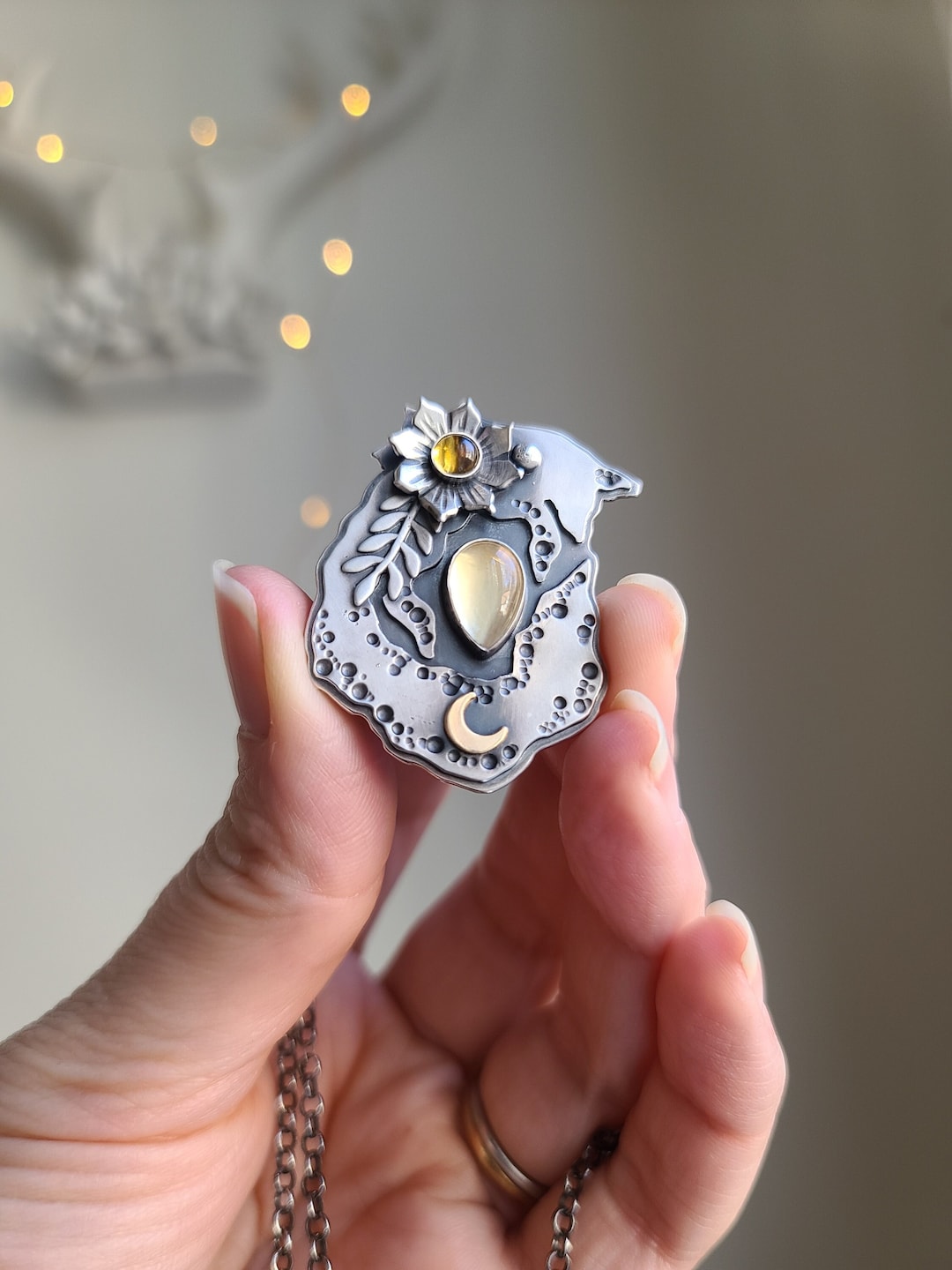 Citrine Fox Necklace. Feminine Magic. Shapeshifter. Fox Jewelry ...