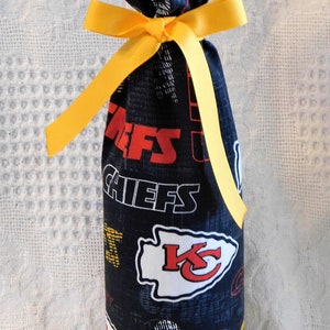 Kansas City Chiefs Bottle Cover Bag for Wine or Sparkling Cider Game ...