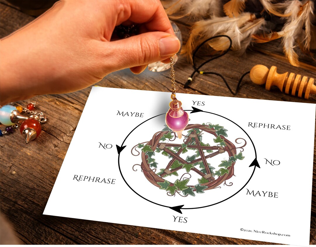 Witchy Design Pentagram Pendulum Dowsing Chart | Book of Shadows Page ...