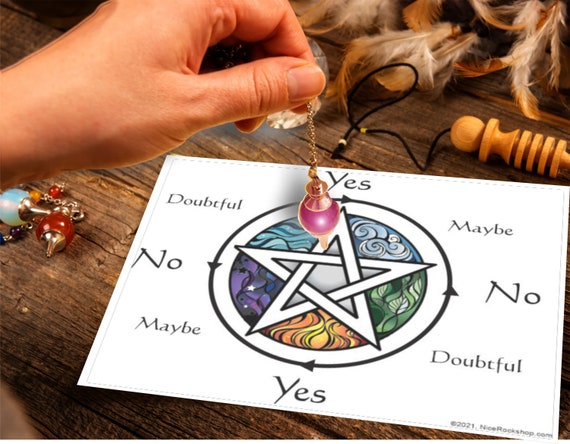 Printable Pendulum Chart With Colorful Pentagram for Accurate | Etsy