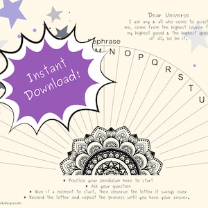 Pendulum Chart Digital Download Printable Alphabet Pendulum Chart ...