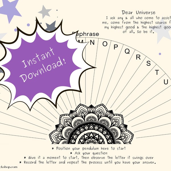 Pendulum Board Printable - Etsy